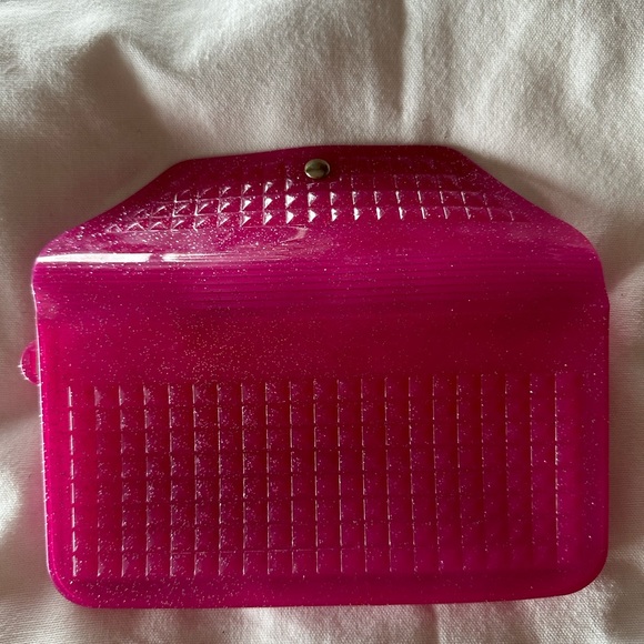 None | Accessories | Jelly Case Pink Glitter Snap Shut Pencil Case ...